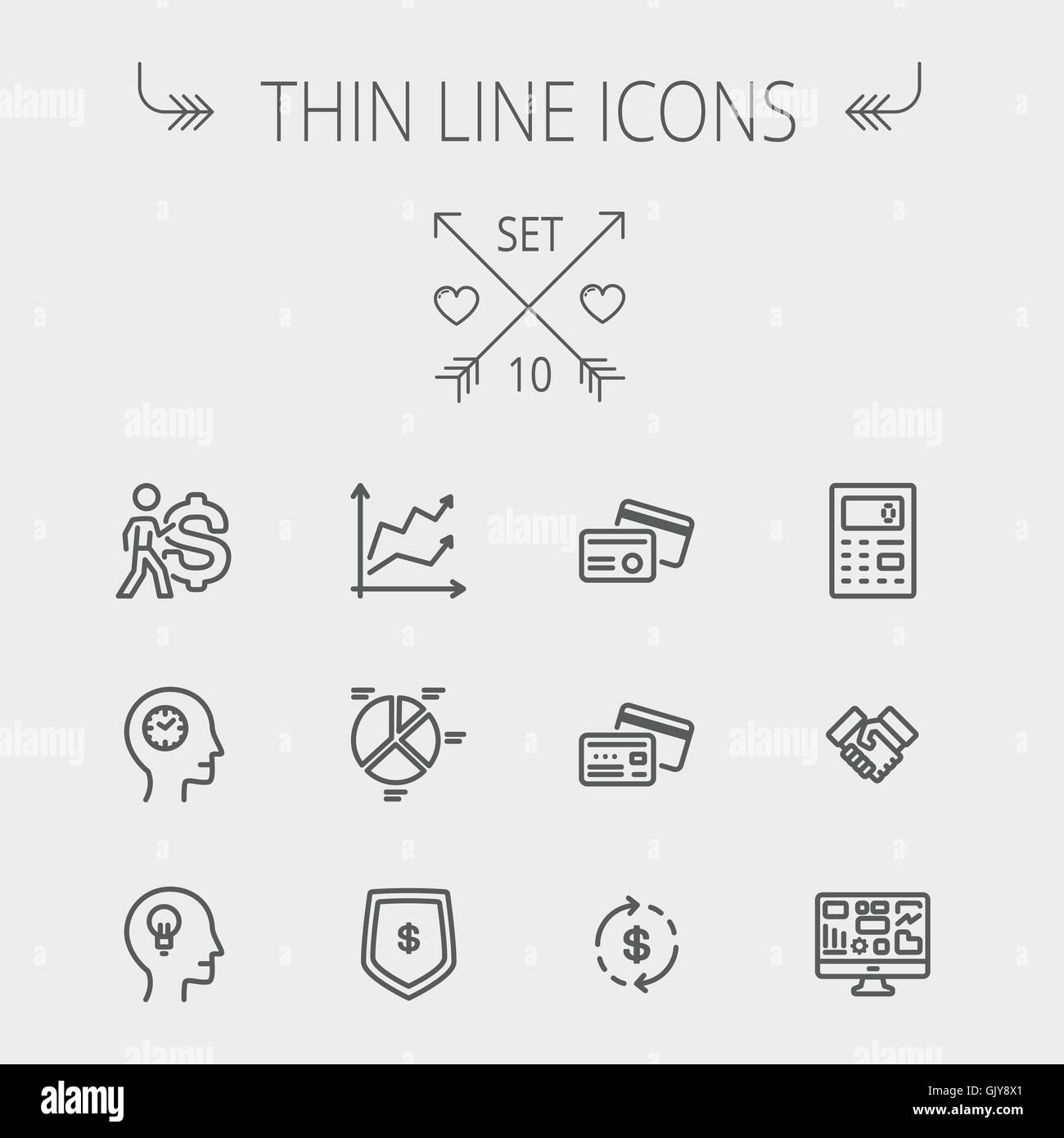 Business data linear icons hi-res stock photography and images - Alamy