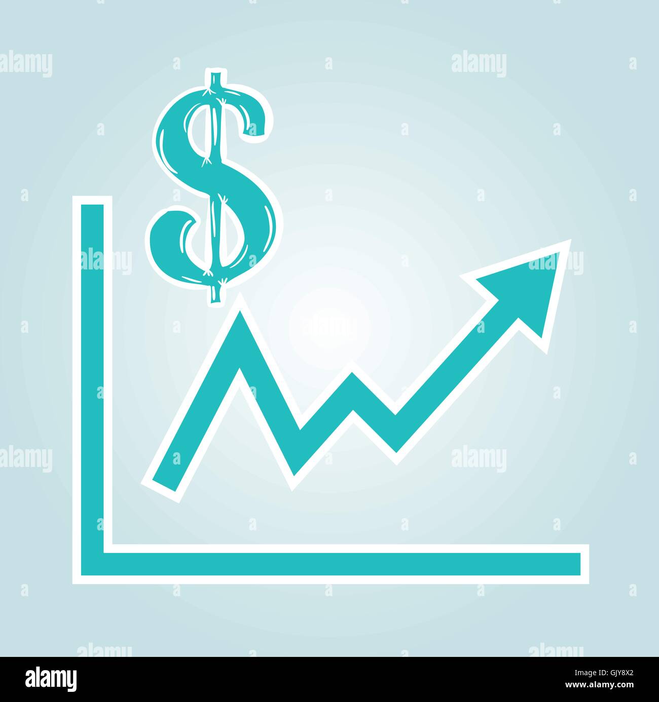 increasing graph with dollar symbol Stock Vector Image & Art - Alamy