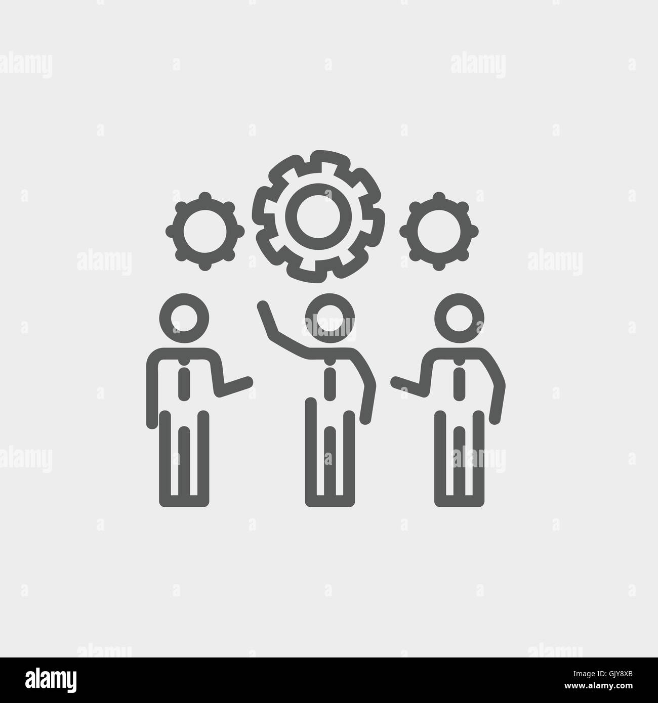 Gear businessman icon teamwork people hi-res stock photography and ...