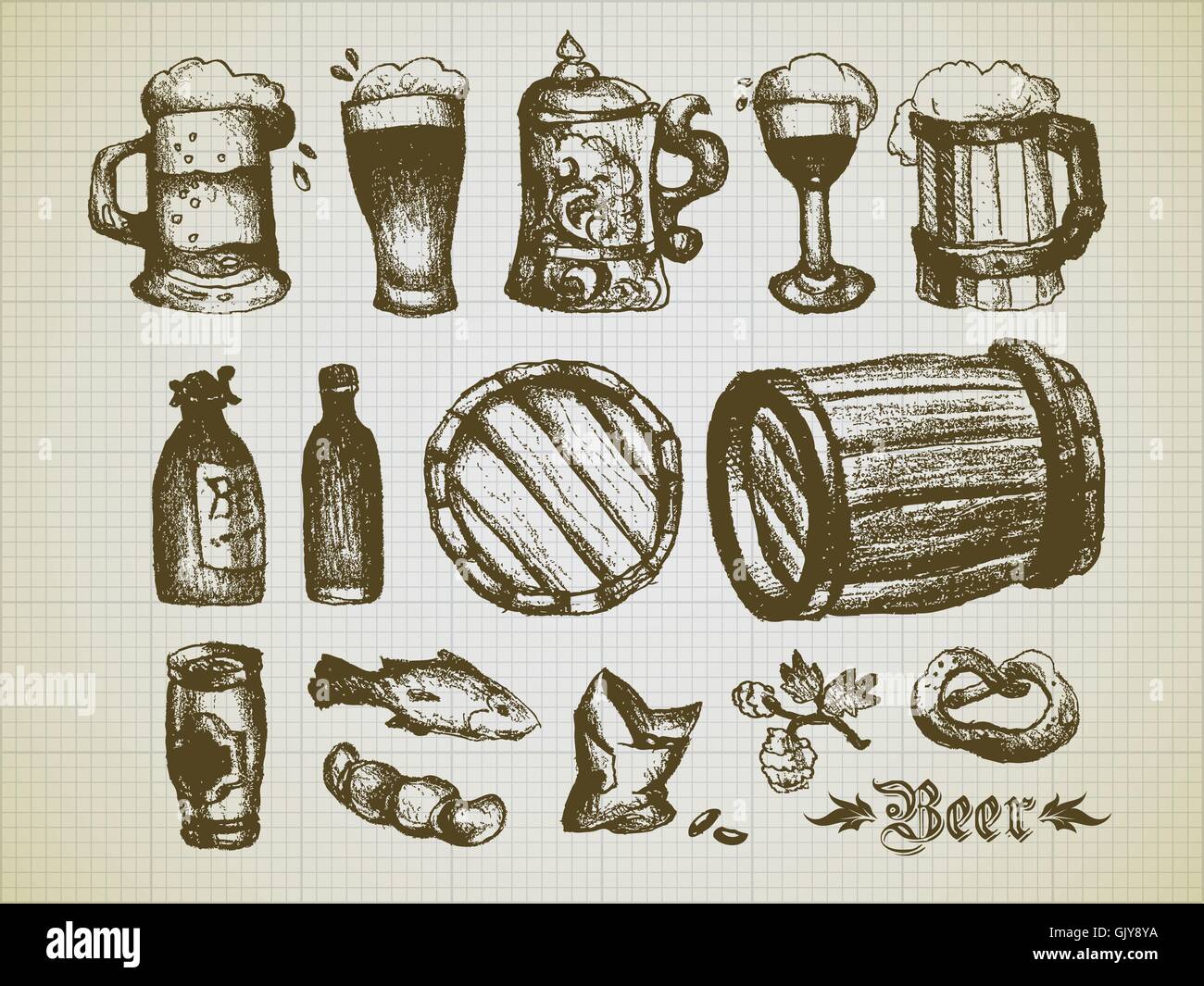 set of beer elements Stock Vector Image & Art - Alamy
