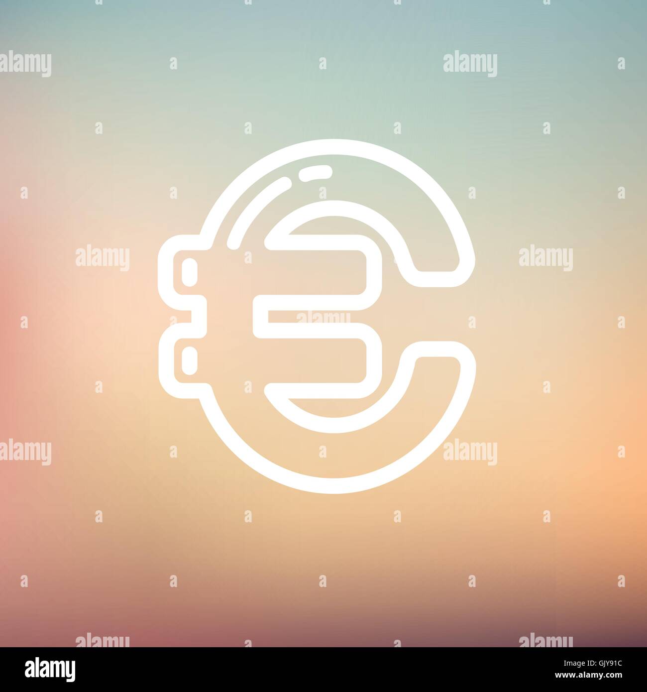 Euro Symbol thin line icon Stock Vector Image & Art - Alamy