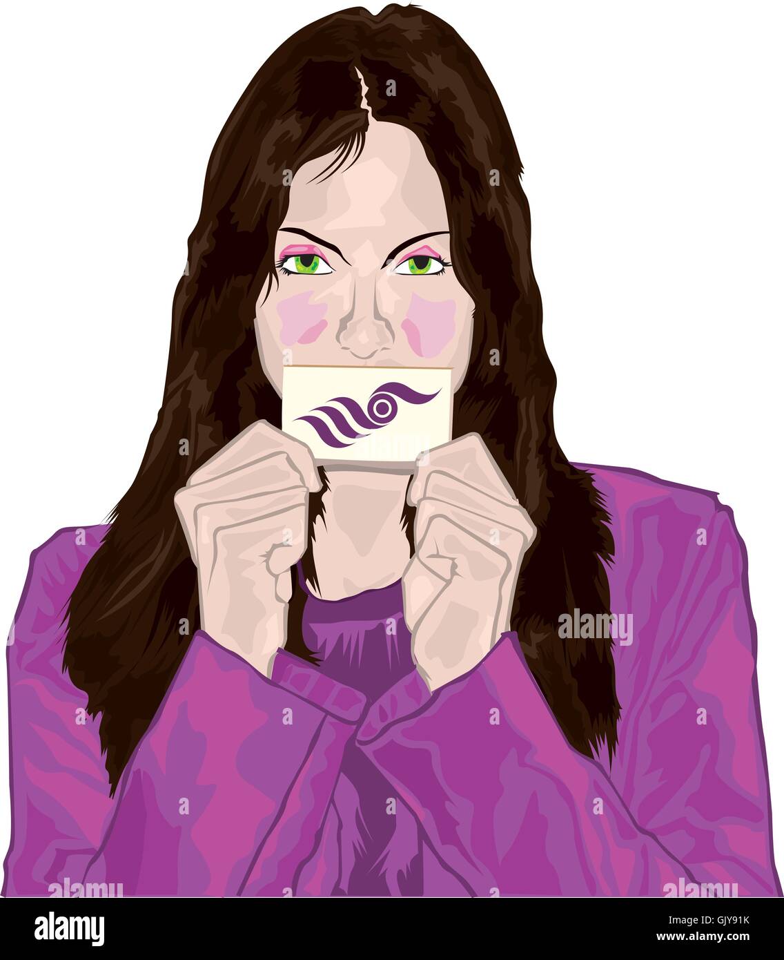 Beautiful business woman presenting Stock Vector Images - Alamy