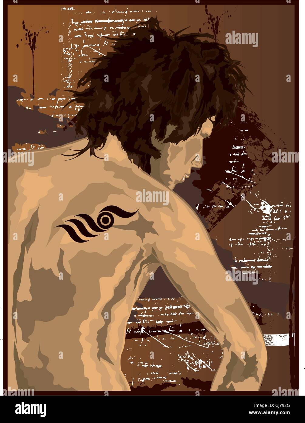 Tattoo artist drawing Stock Vector Images - Alamy