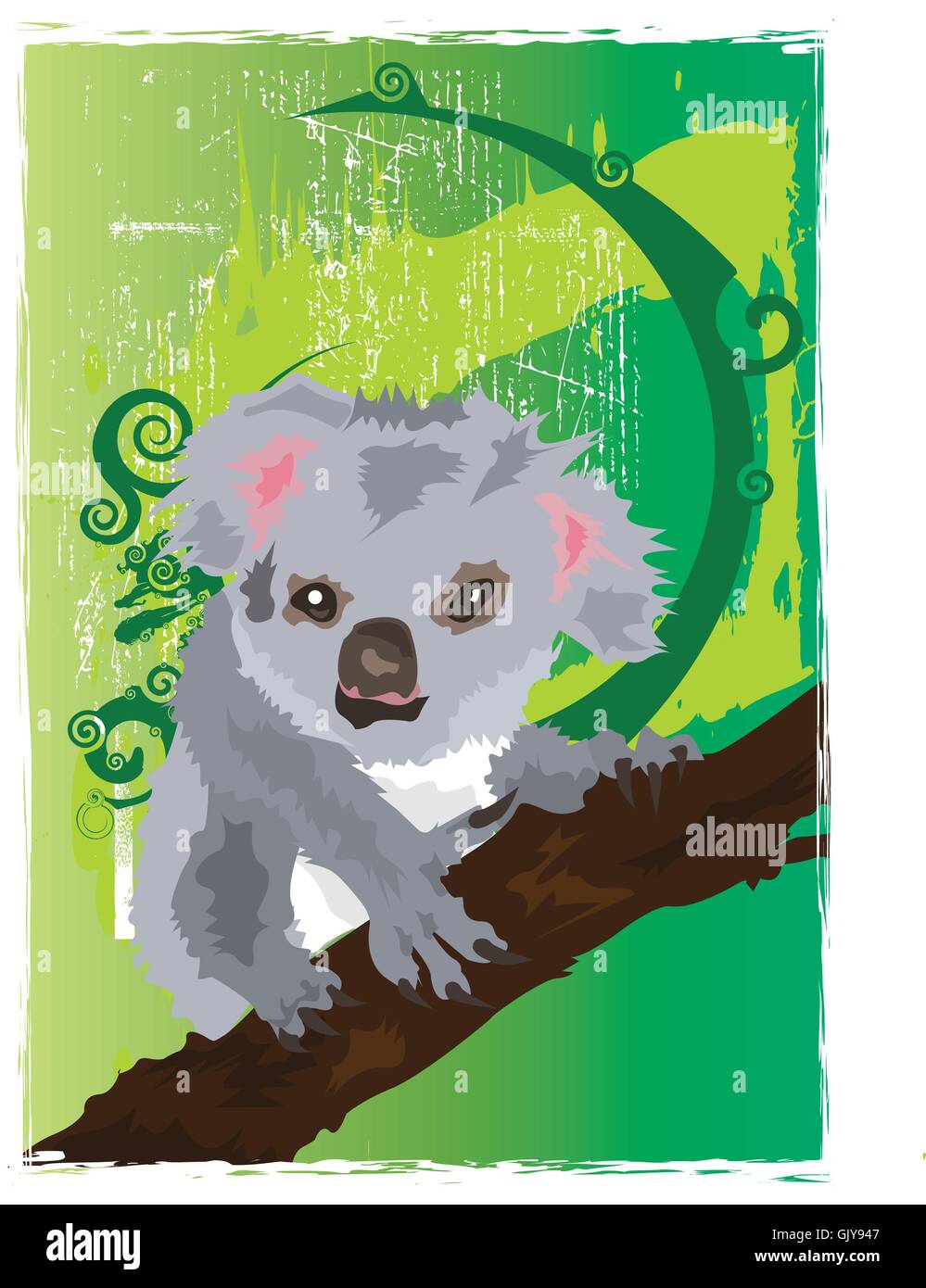 Cute cartoon koala lazy Stock Vector Images - Alamy