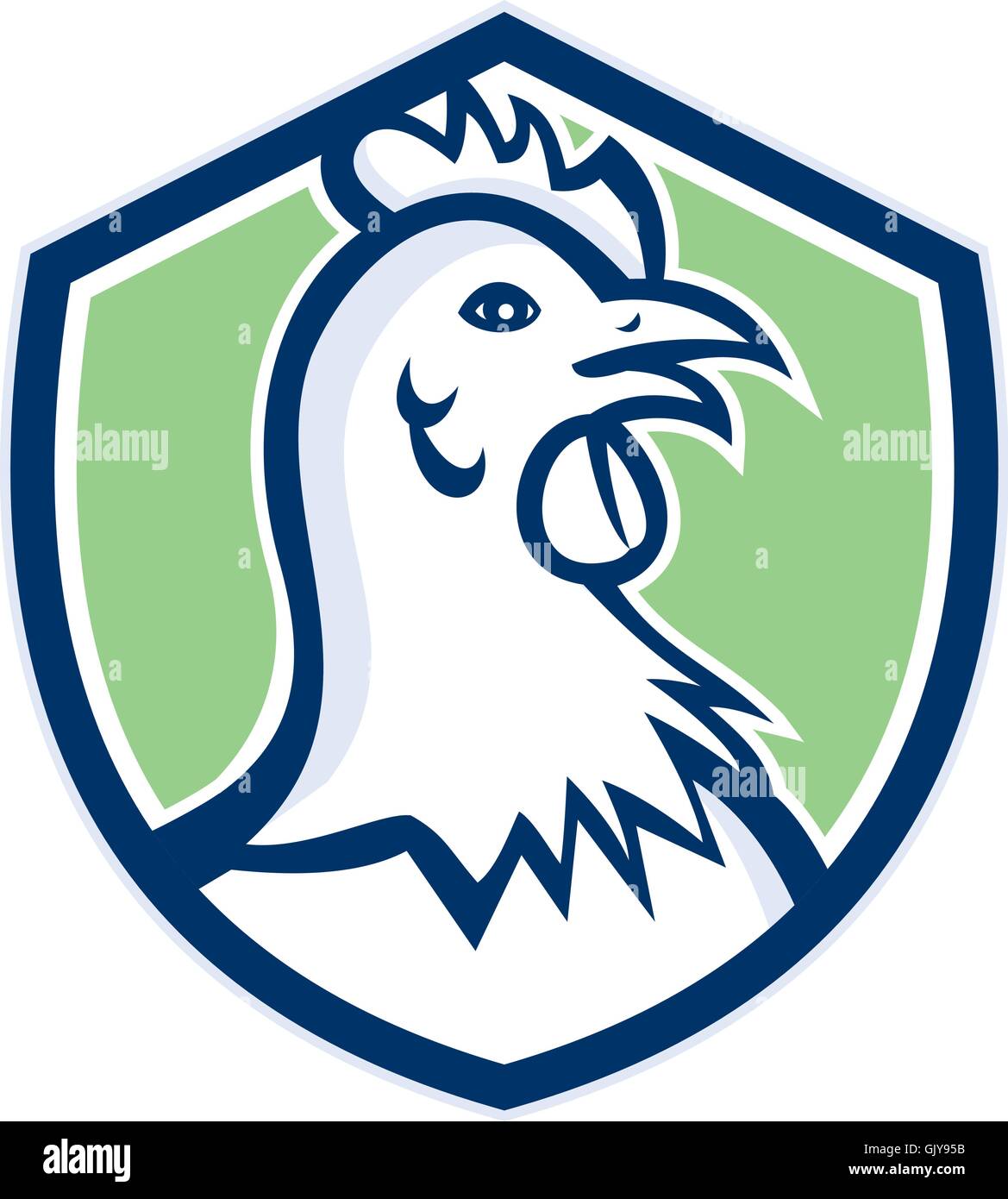 Chicken Hen Head Side Shield Cartoon Stock Vector Image & Art - Alamy