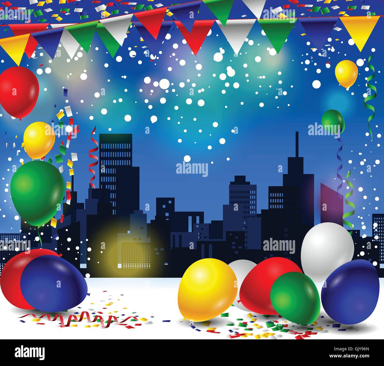 Party with bunting balloons Stock Vector Images - Alamy