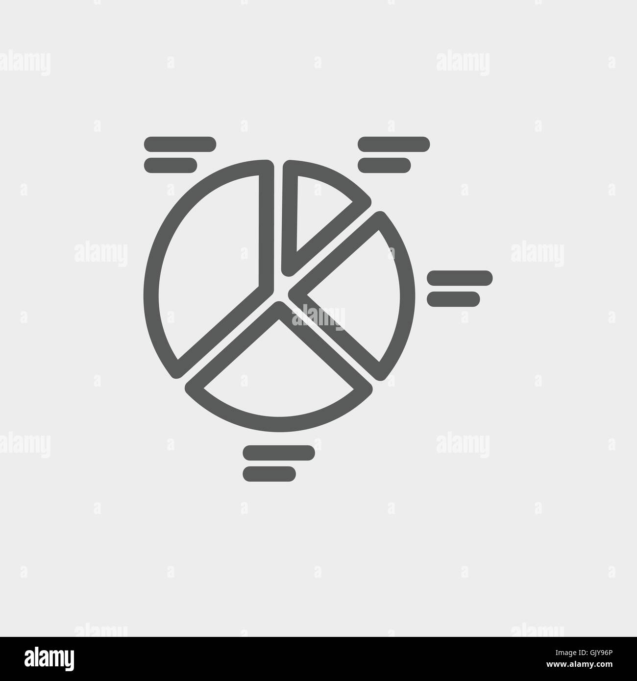 Pie chart thin line icon Stock Vector Image & Art - Alamy