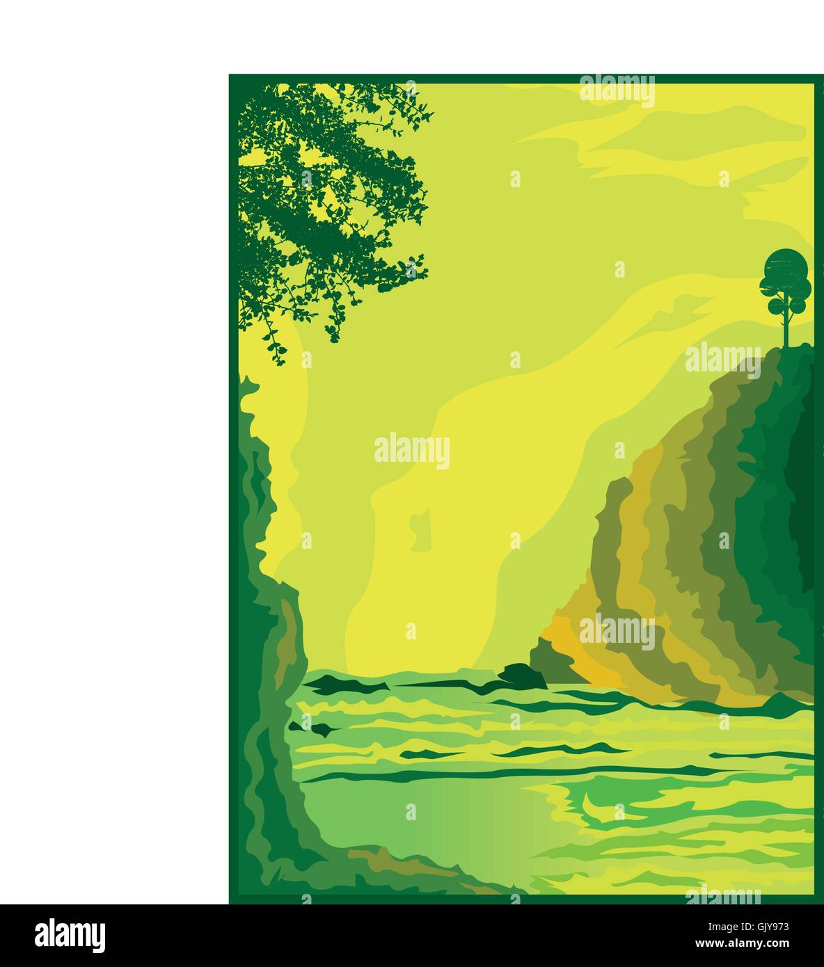 Mountain Scene Green Stock Vector Image & Art - Alamy