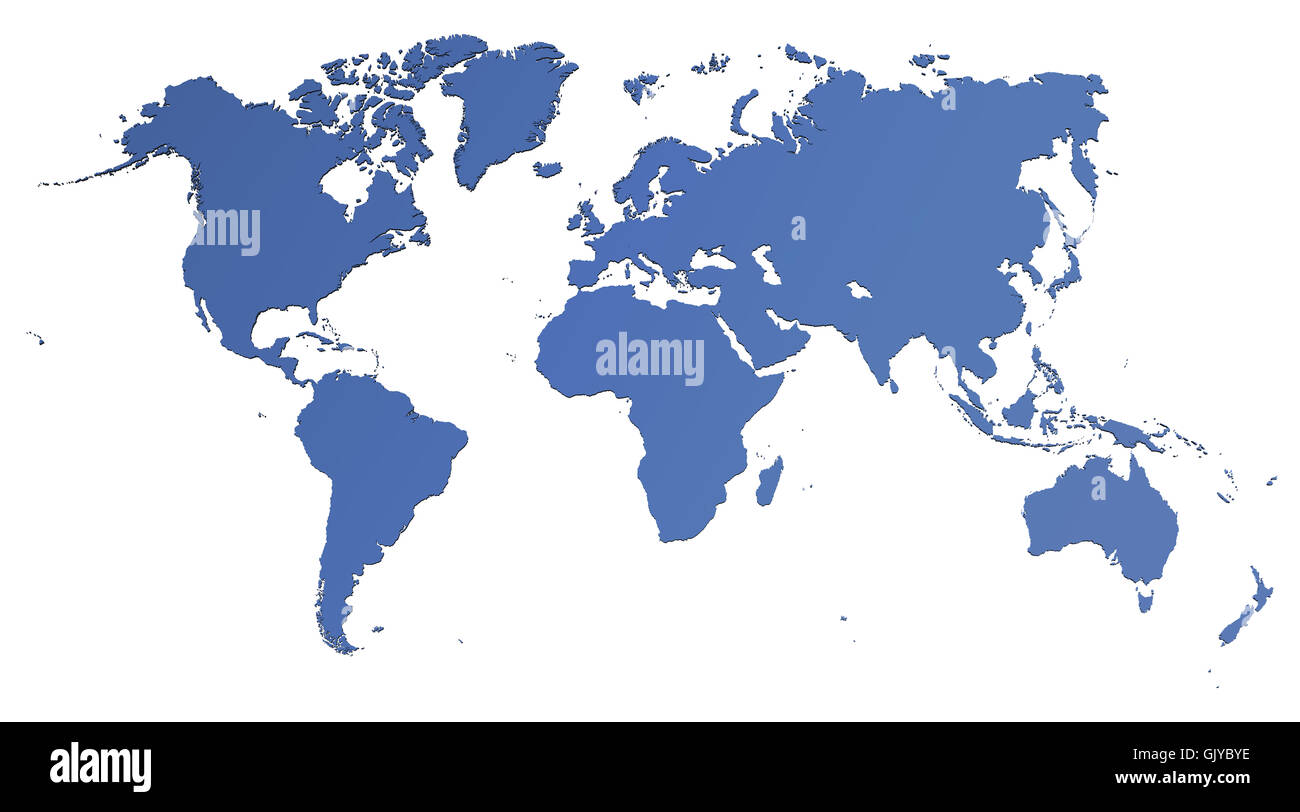 Detailed world map Cut Out Stock Images & Pictures - Alamy