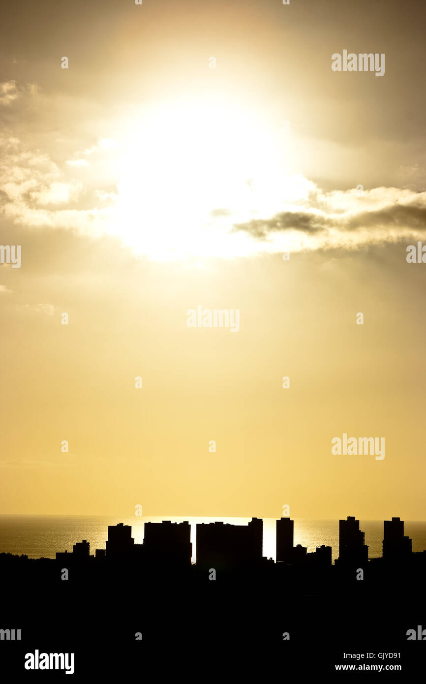 city town sunset Stock Photo - Alamy