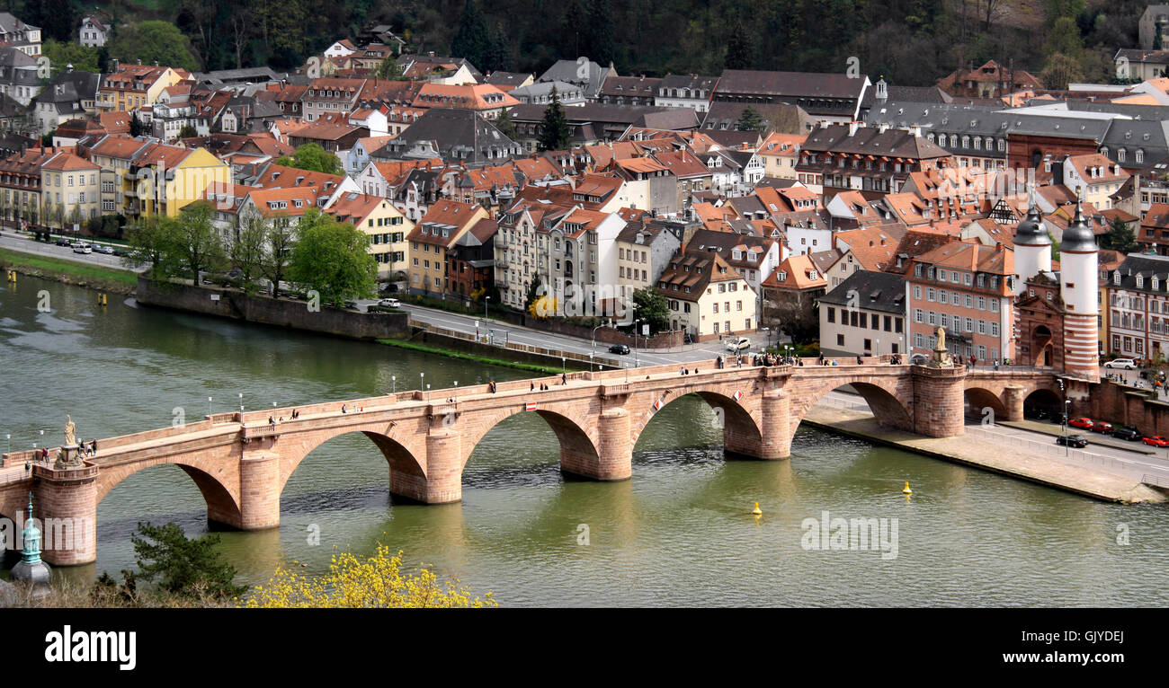 old neckar bridge in heidelberg Stock Photo - Alamy