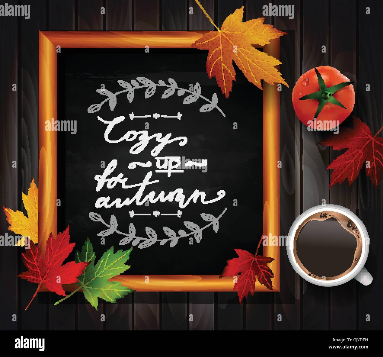 Chalkboard with autumn leaves Stock Vector Image & Art - Alamy