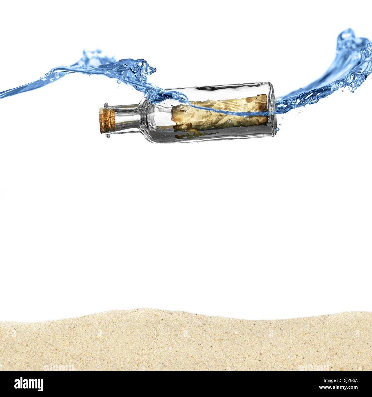 wave bottle message Stock Photo - Alamy