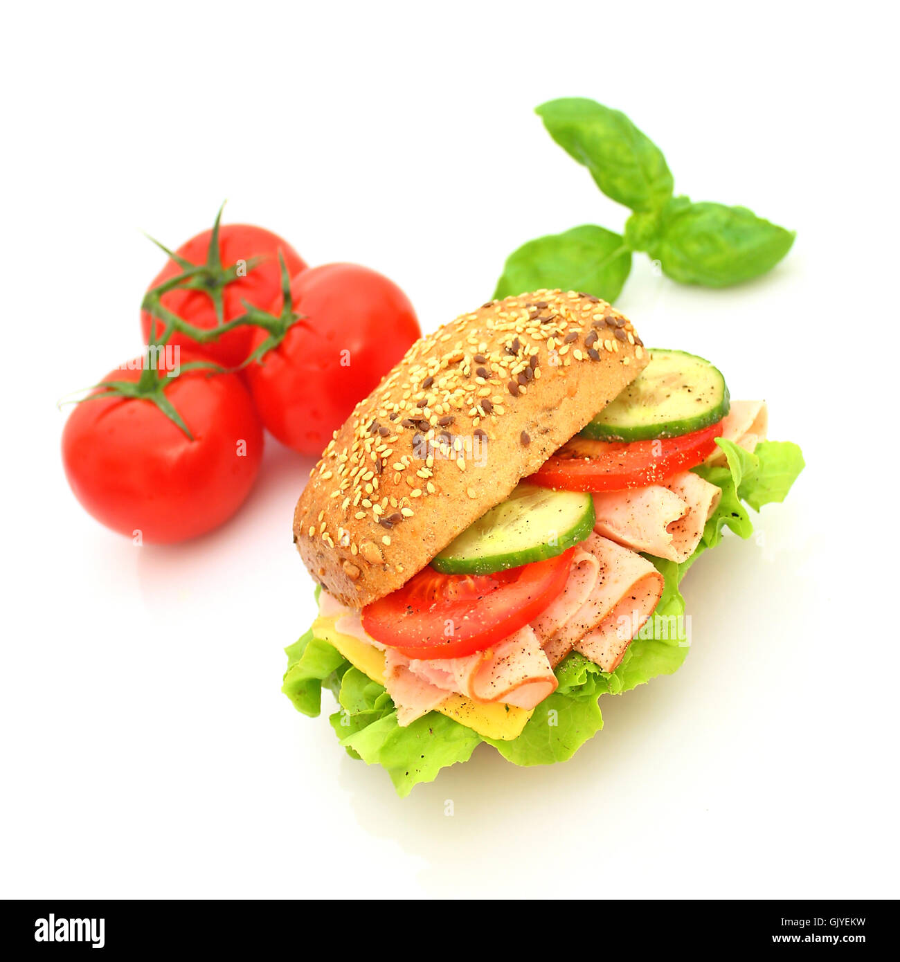 Ham cheese sandwich wholemeal Cut Out Stock Images & Pictures - Alamy