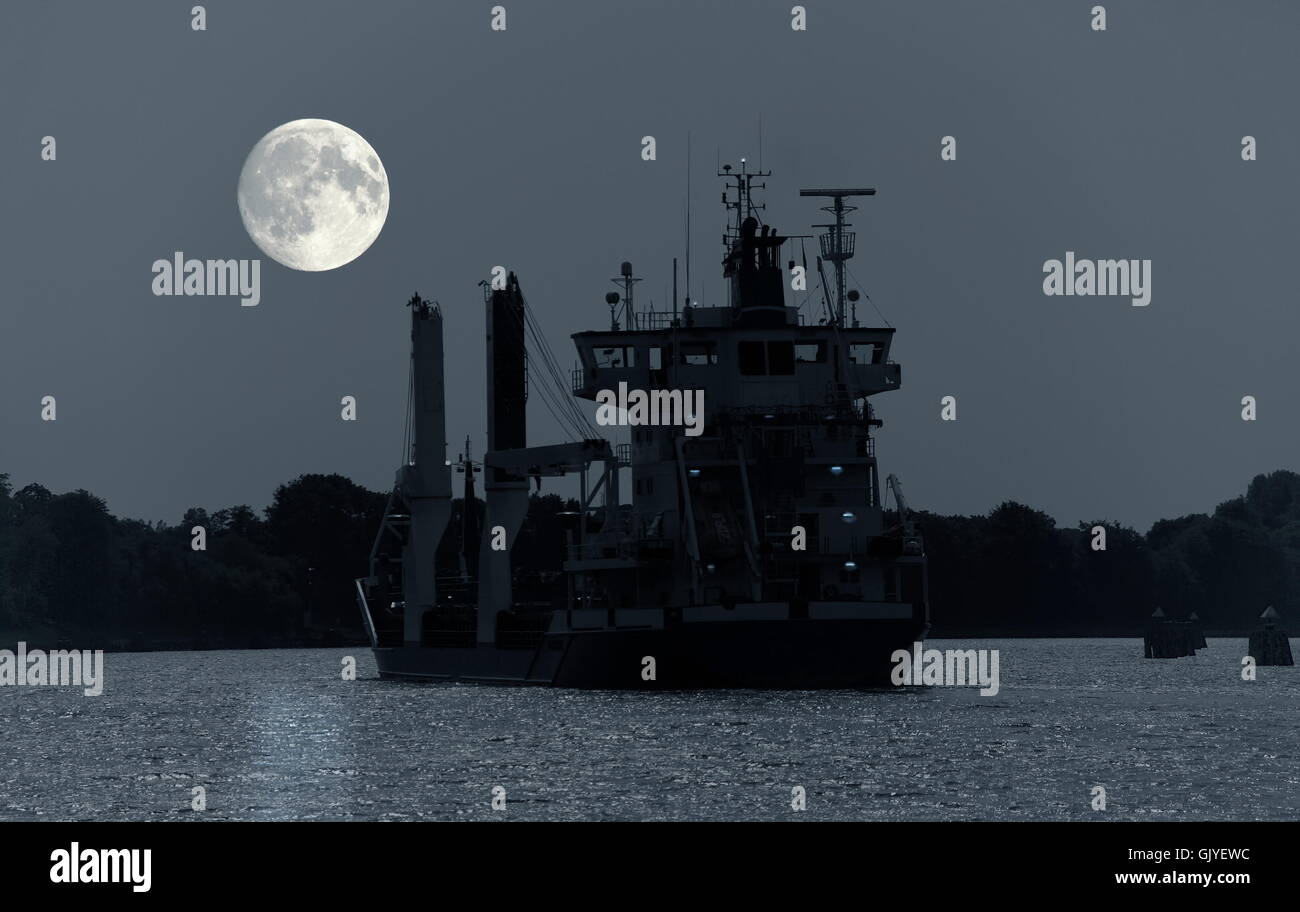 moon channel cargo ship Stock Photo - Alamy