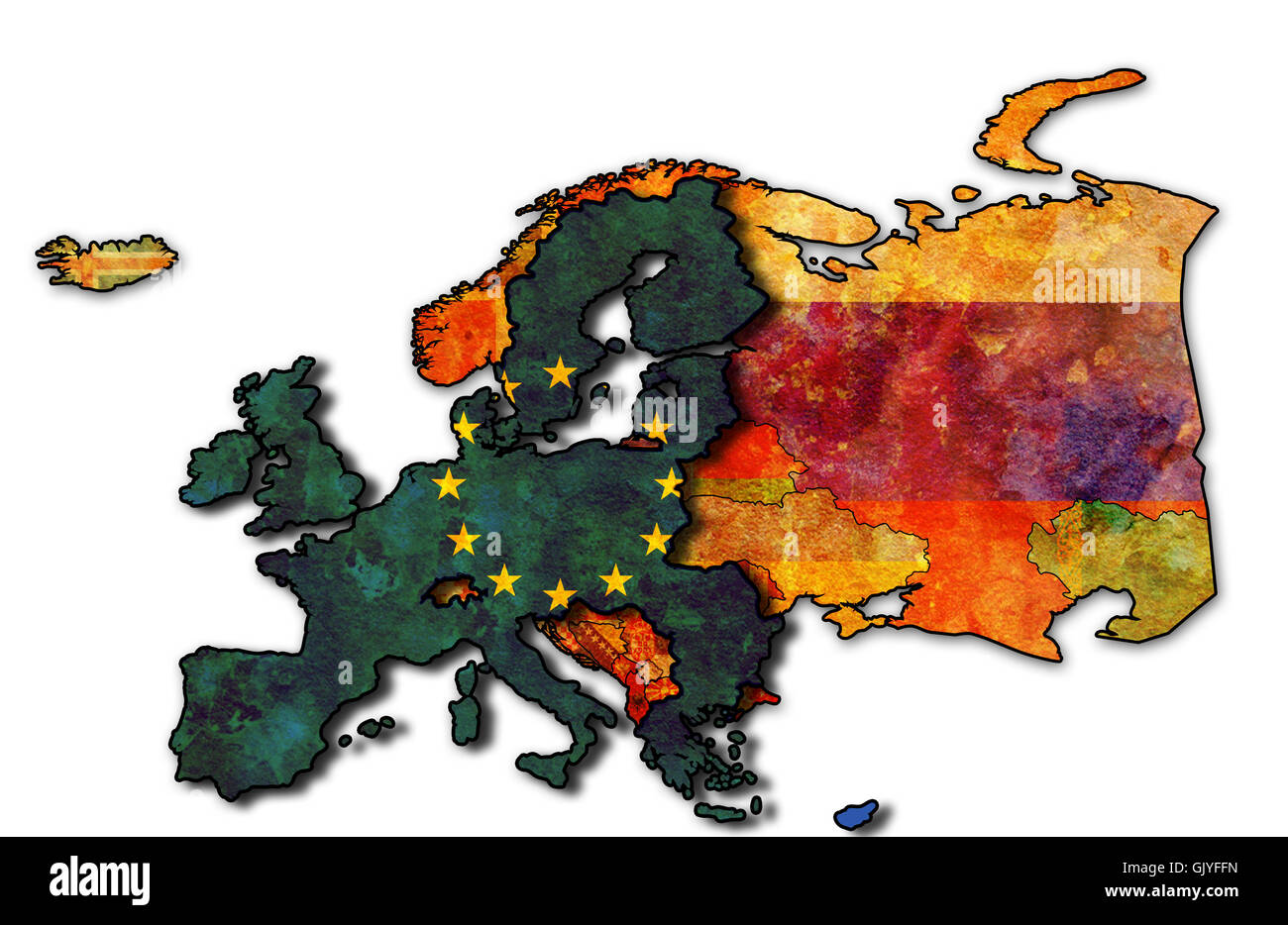 European outline hi-res stock photography and images - Alamy