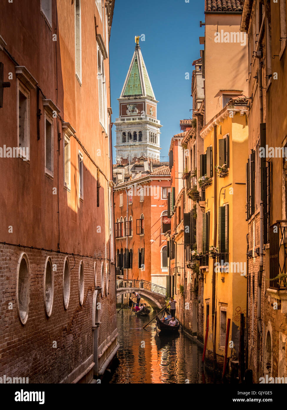 Venetian gondolas on the canal hi-res stock photography and images - Alamy