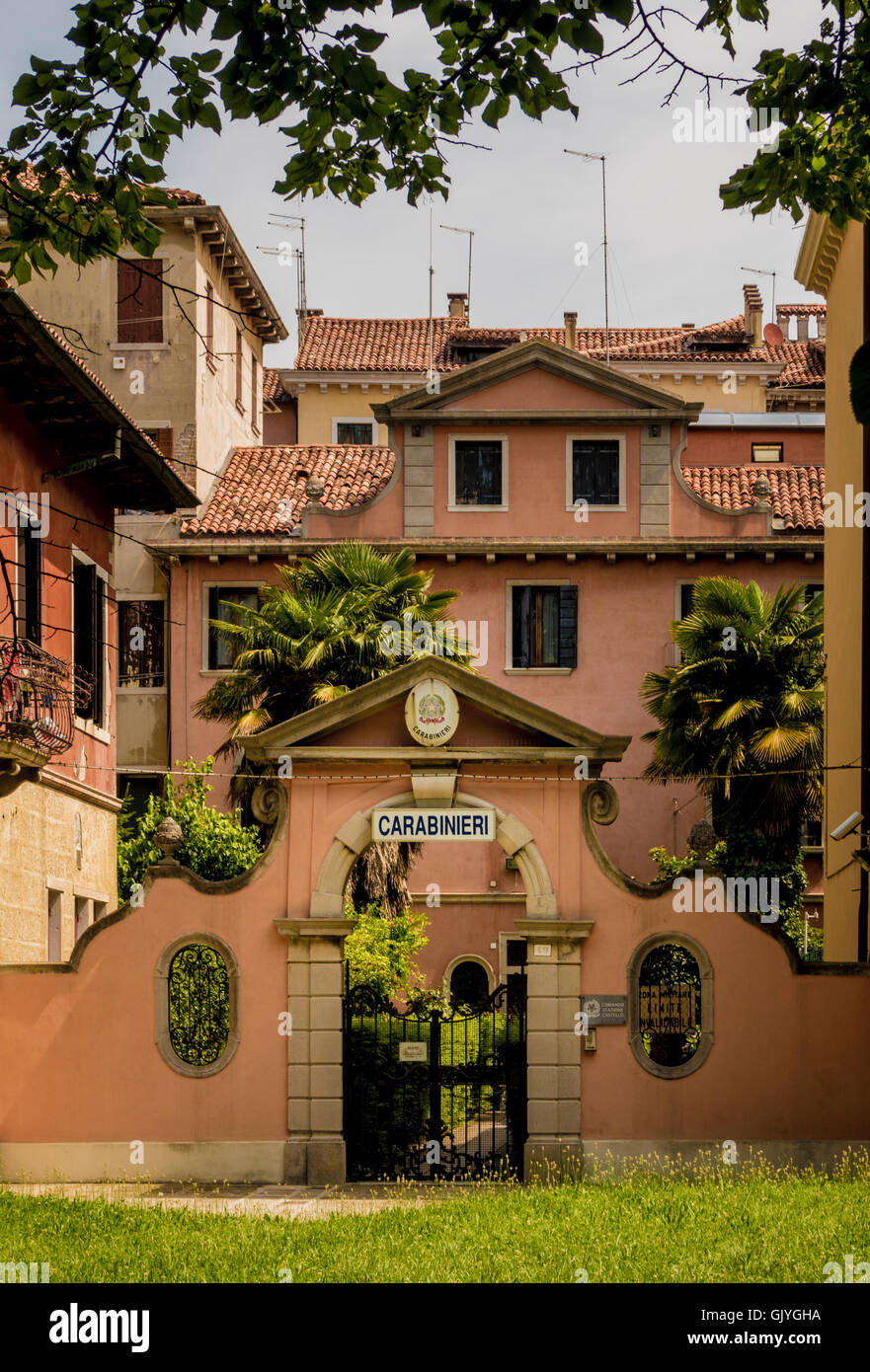 Exterior of police station in a Castello suburb of Venice, Italy Stock ...