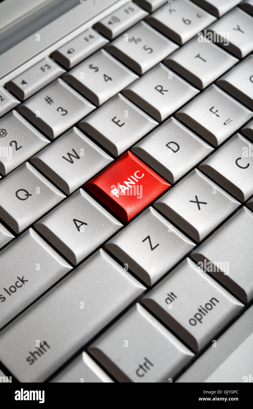 panic warning sign Stock Photo - Alamy