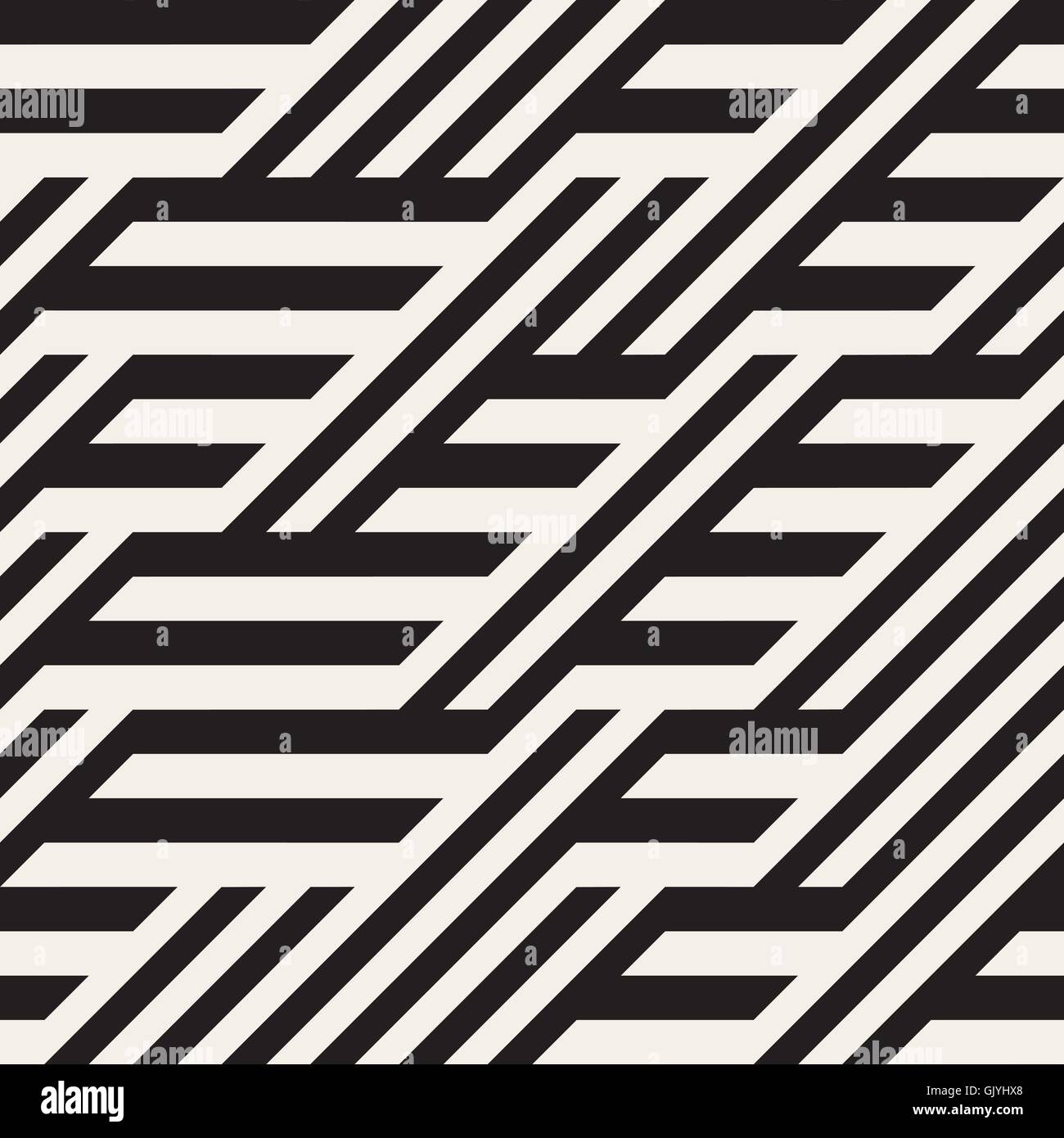 Vector Seamless Black and White Diagonal Lines Irregular Geometric ...