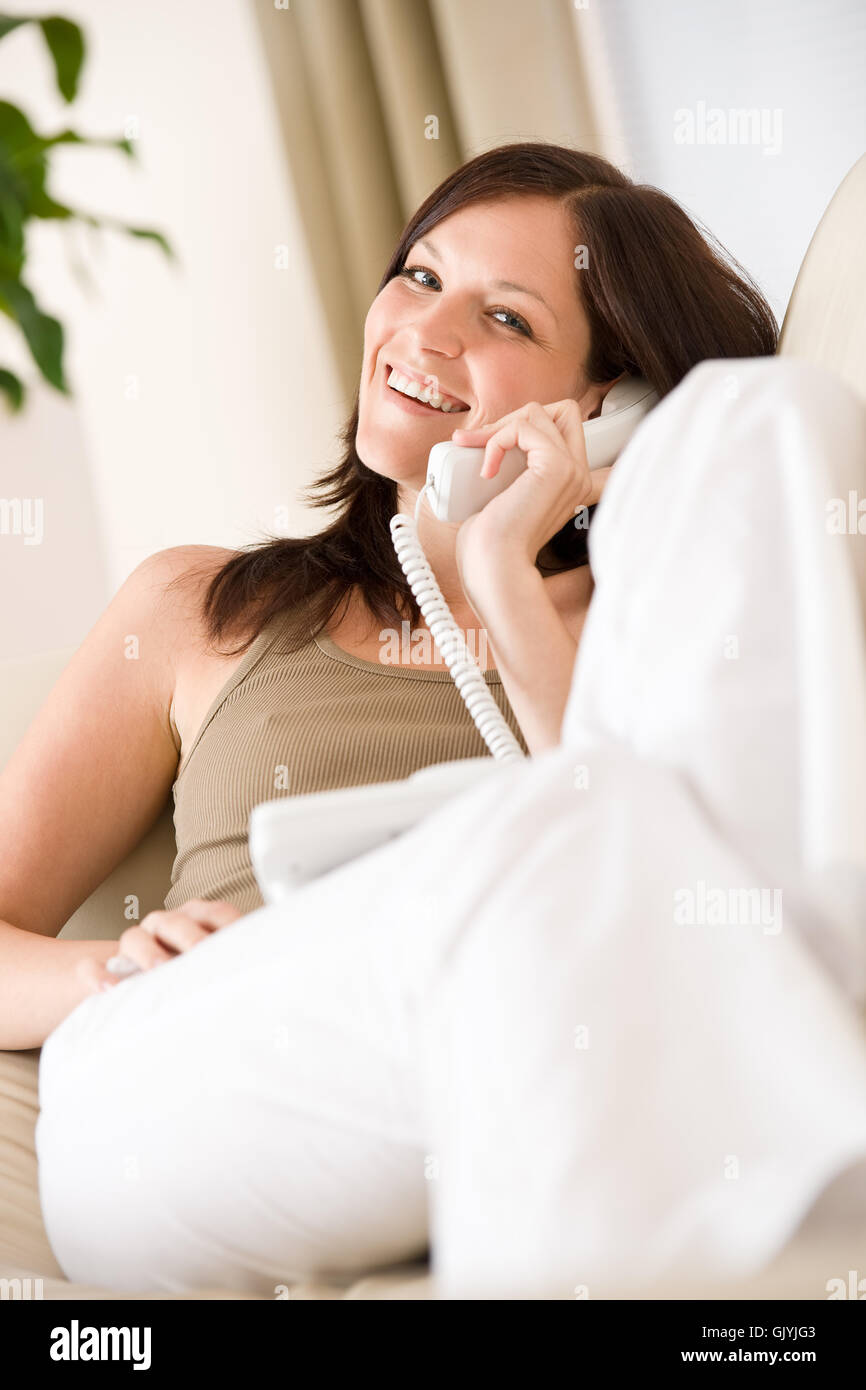 woman telephone phone Stock Photo - Alamy