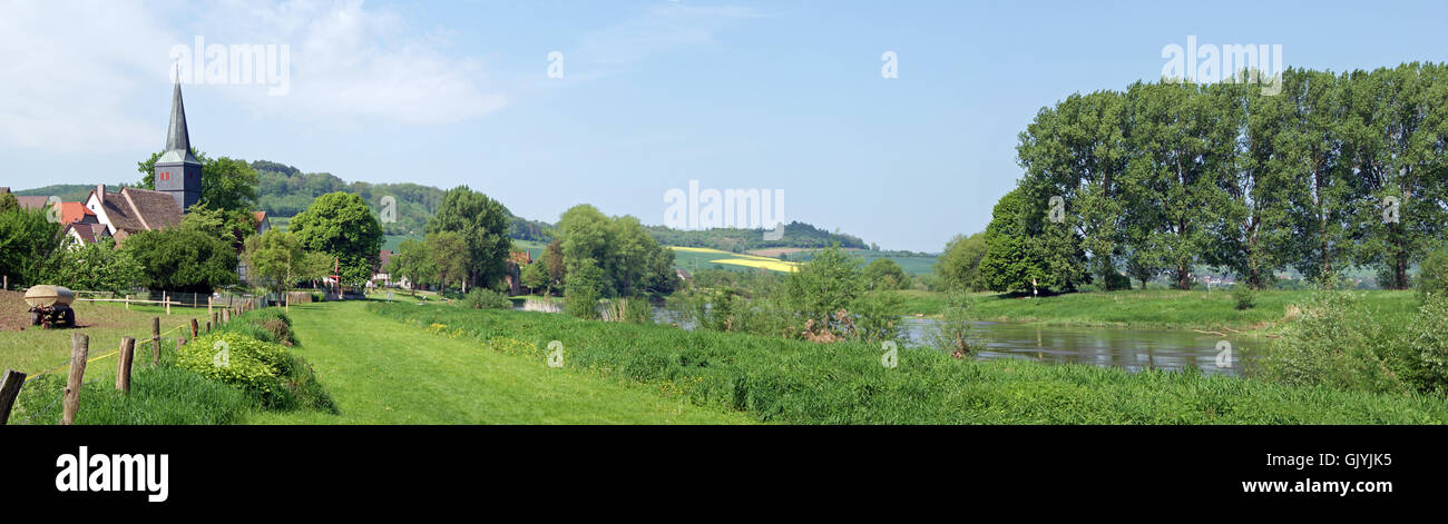landscape - weser in heinsen Stock Photo - Alamy