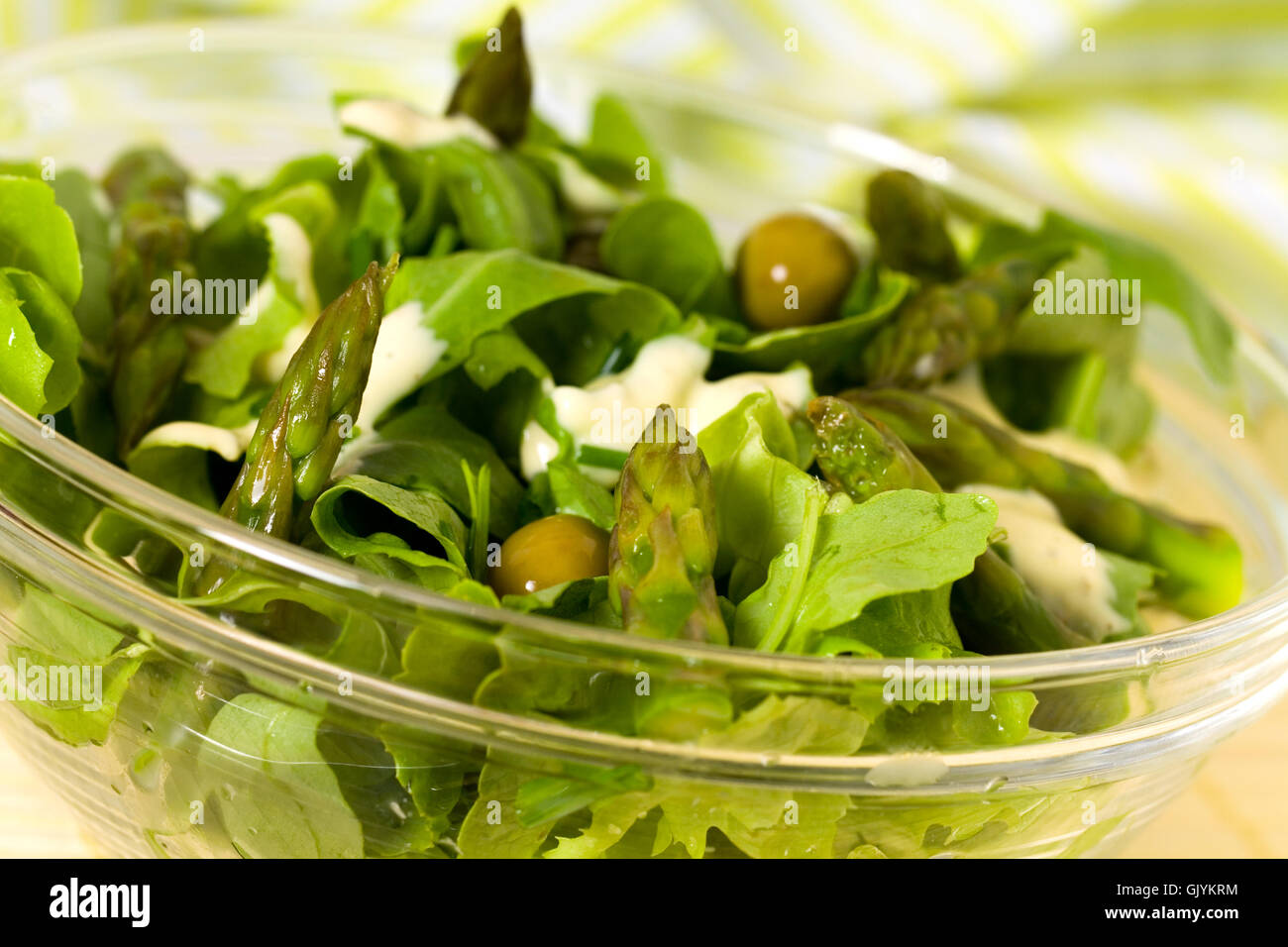 corn salad with olives,sauce Stock Photo - Alamy