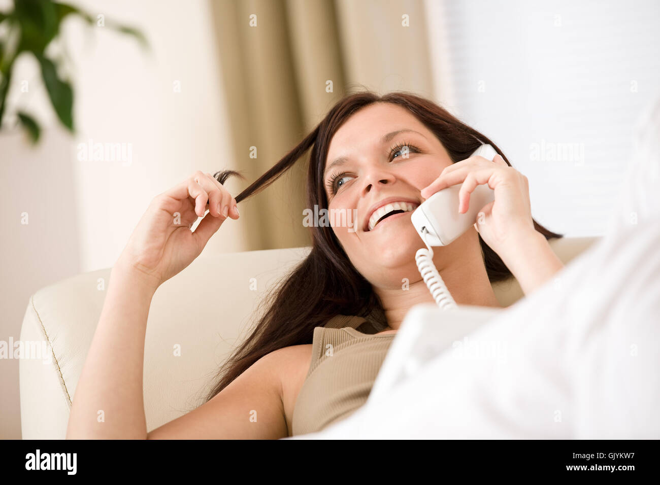 woman telephone phone Stock Photo - Alamy