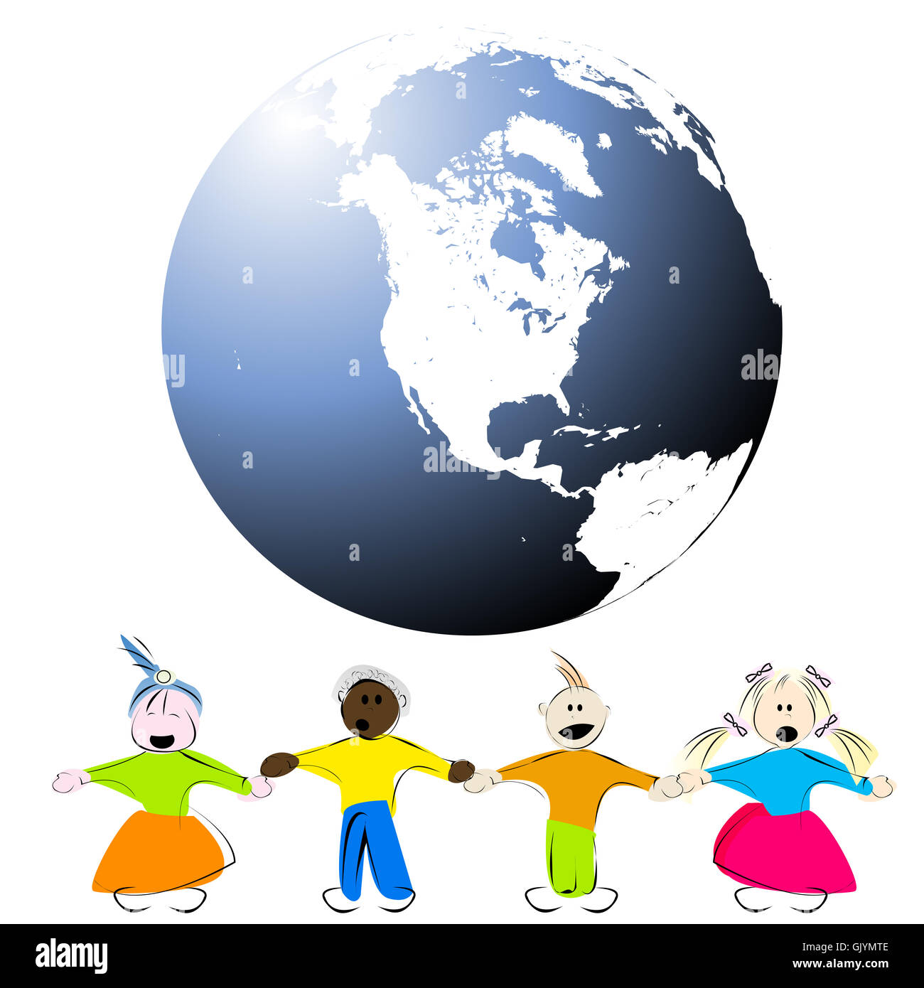 Cartoon around world in Cut Out Stock Images & Pictures - Alamy