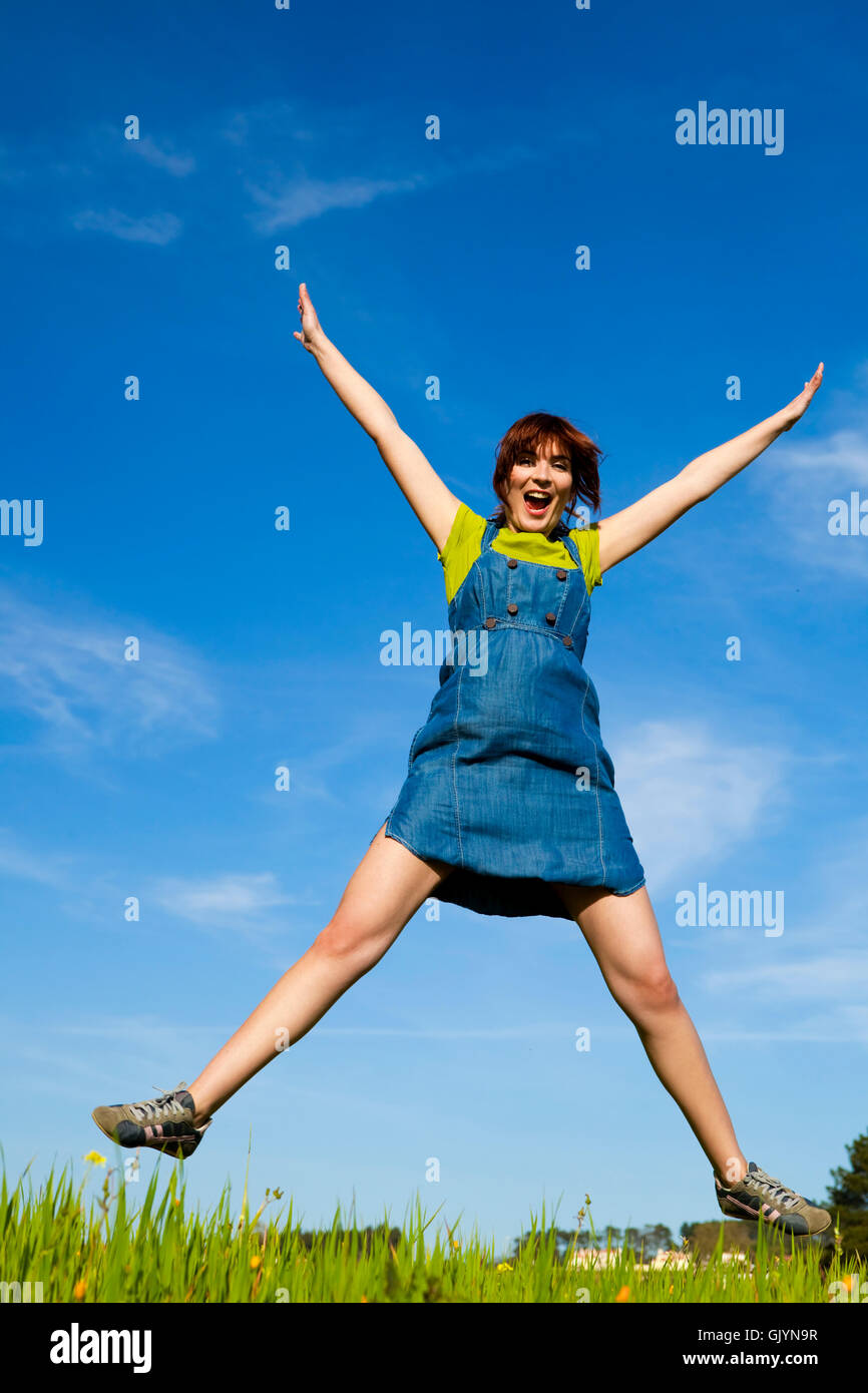 woman field spring Stock Photo - Alamy