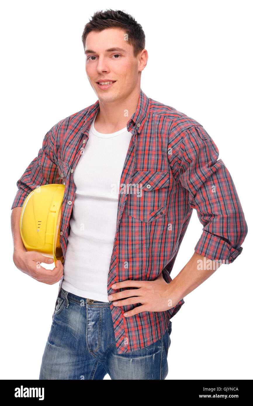 young construction worker Stock Photo - Alamy