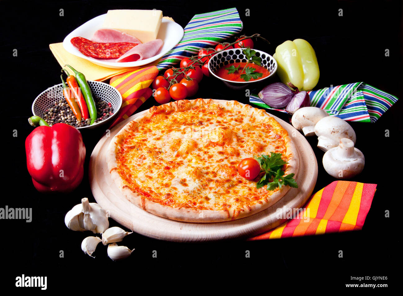 food aliment pizza Stock Photo - Alamy