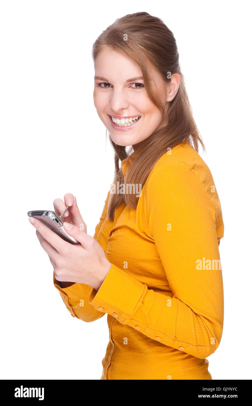 woman with a smartphone Stock Photo - Alamy