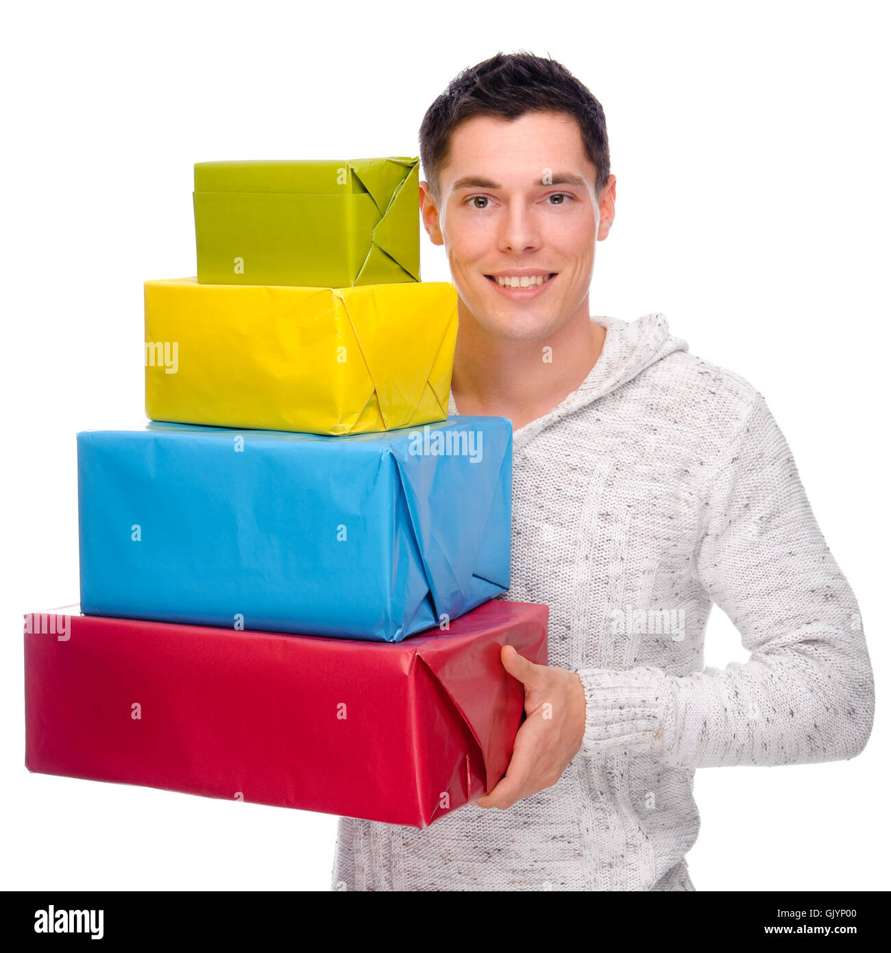 man with gift Stock Photo - Alamy