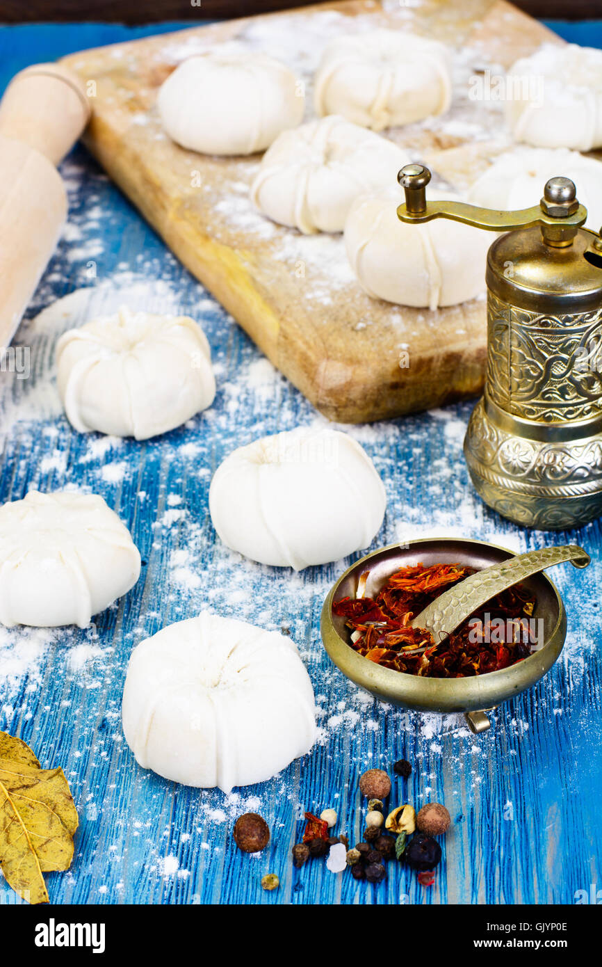 Khinkali National Dish of Georgian Cuisine Stock Photo - Alamy