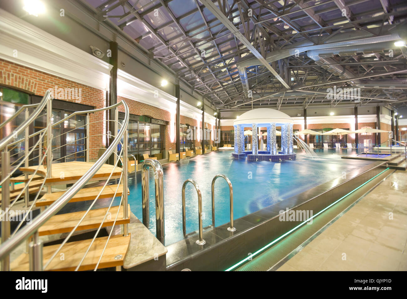 swimming pools in a spa hotel in the attic Stock Photo - Alamy