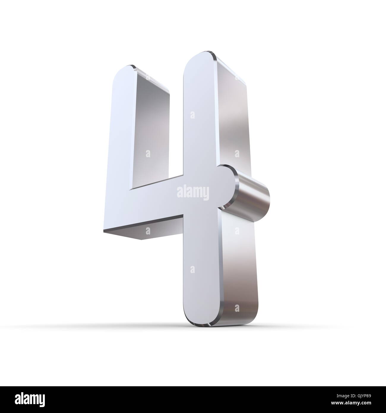 Shiny Number 4 - OCR Look Stock Photo - Alamy