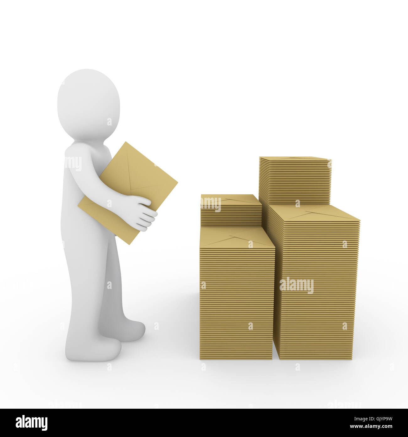 3d human letter mailbox Stock Photo - Alamy