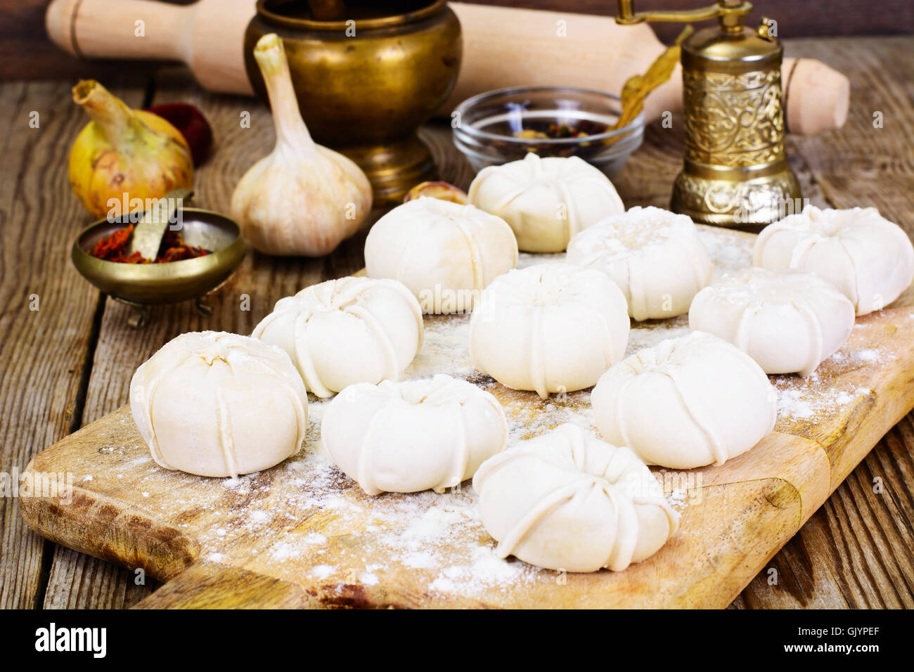 Khinkali National Dish of Georgian Cuisine Stock Photo - Alamy