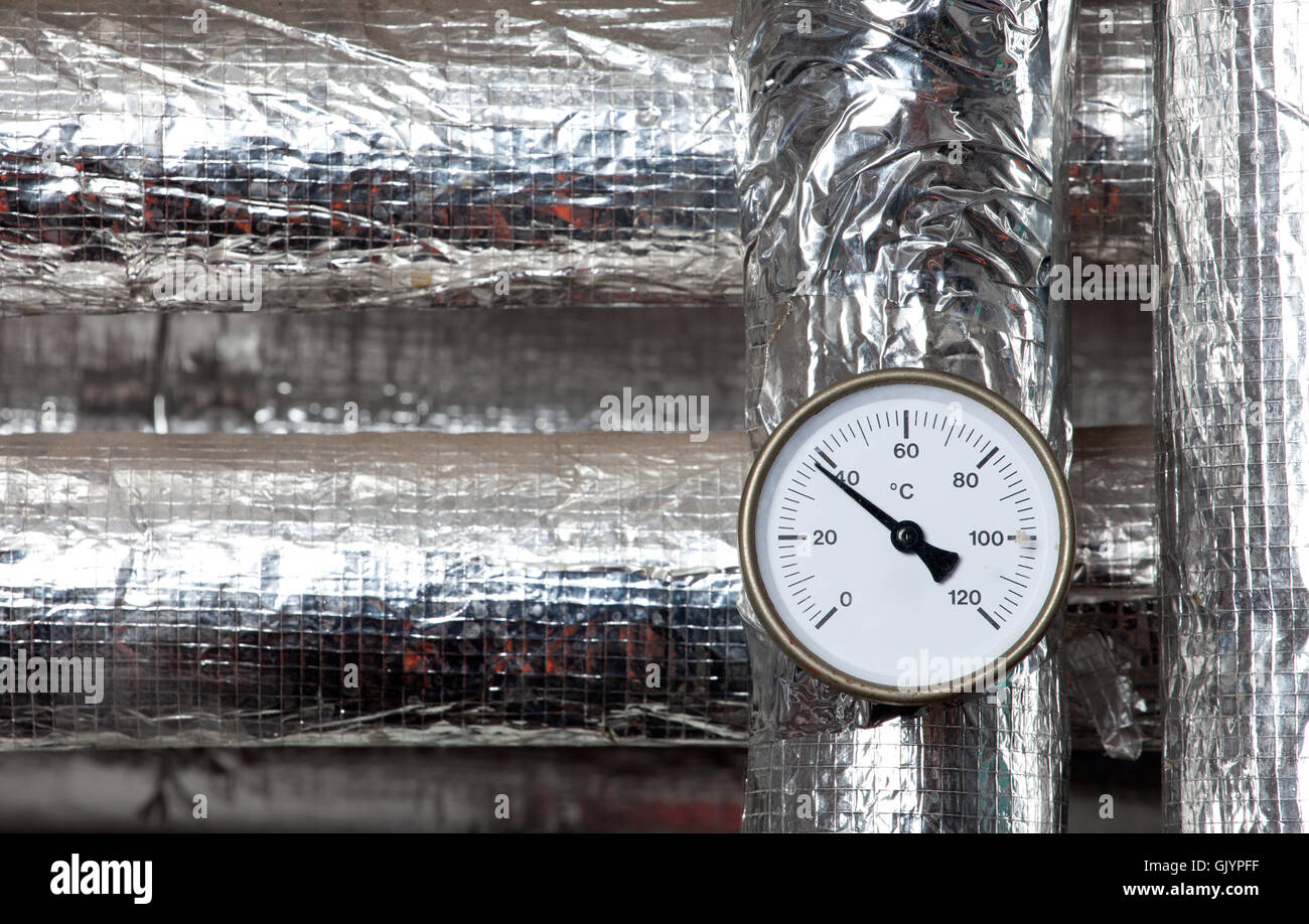 thermometer isolated pipes Stock Photo - Alamy