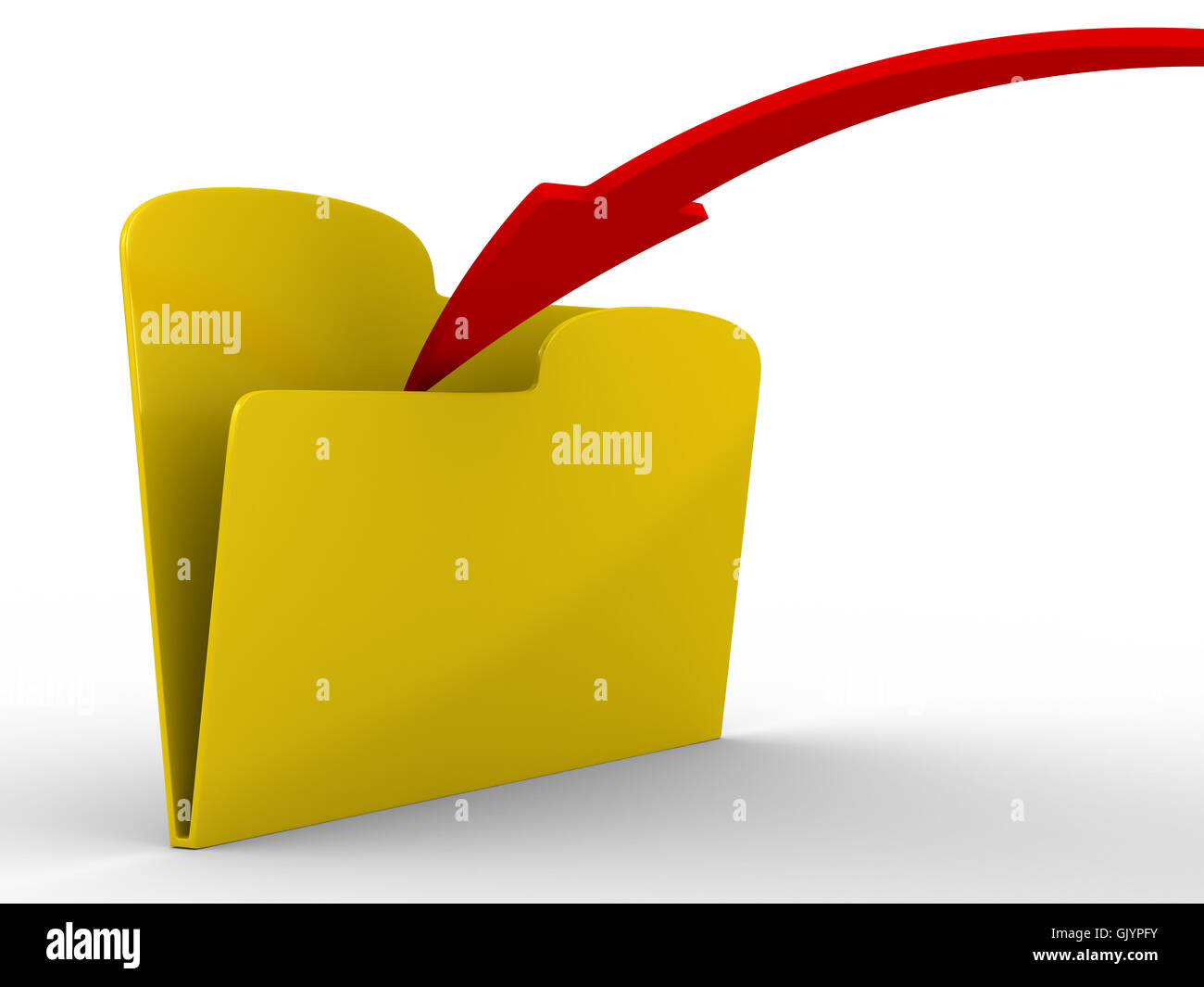 Yellow computer folder on white background. Isolated 3d image Stock ...