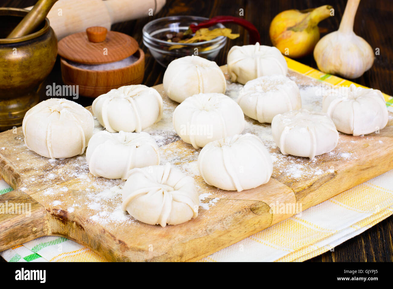 Khinkali National Dish of Georgian Cuisine Stock Photo - Alamy
