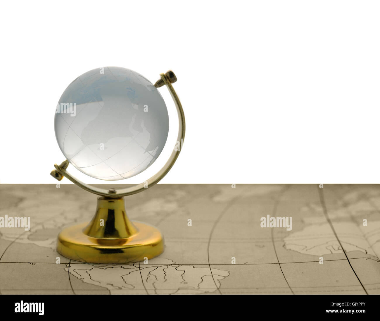 The globe and old map Stock Photo - Alamy