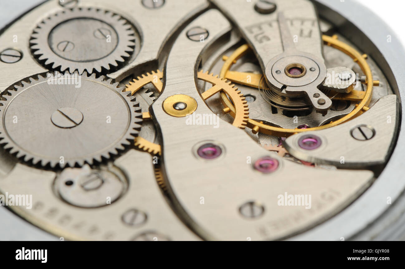 The mechanism of analog hours Stock Photo - Alamy
