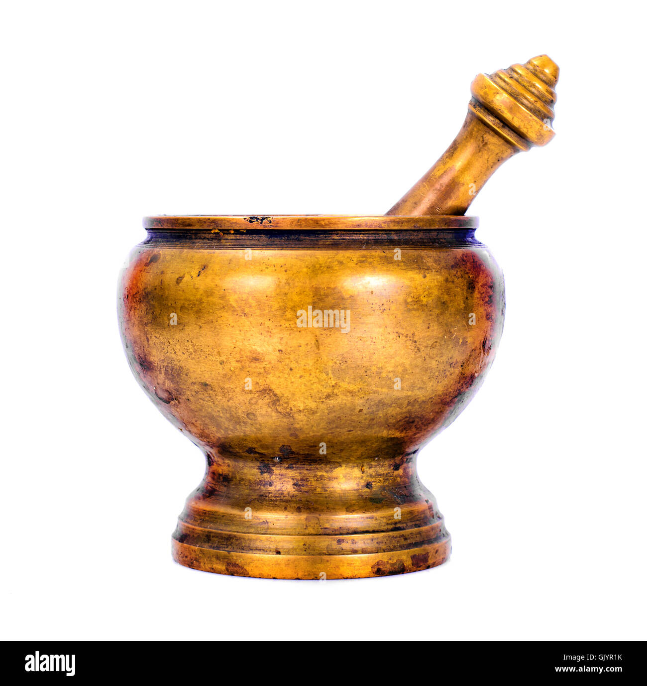 Pestle and mortar metal Cut Out Stock Images & Pictures - Alamy