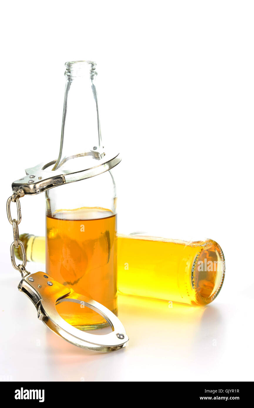 Beer and Handcuffs Stock Photo - Alamy