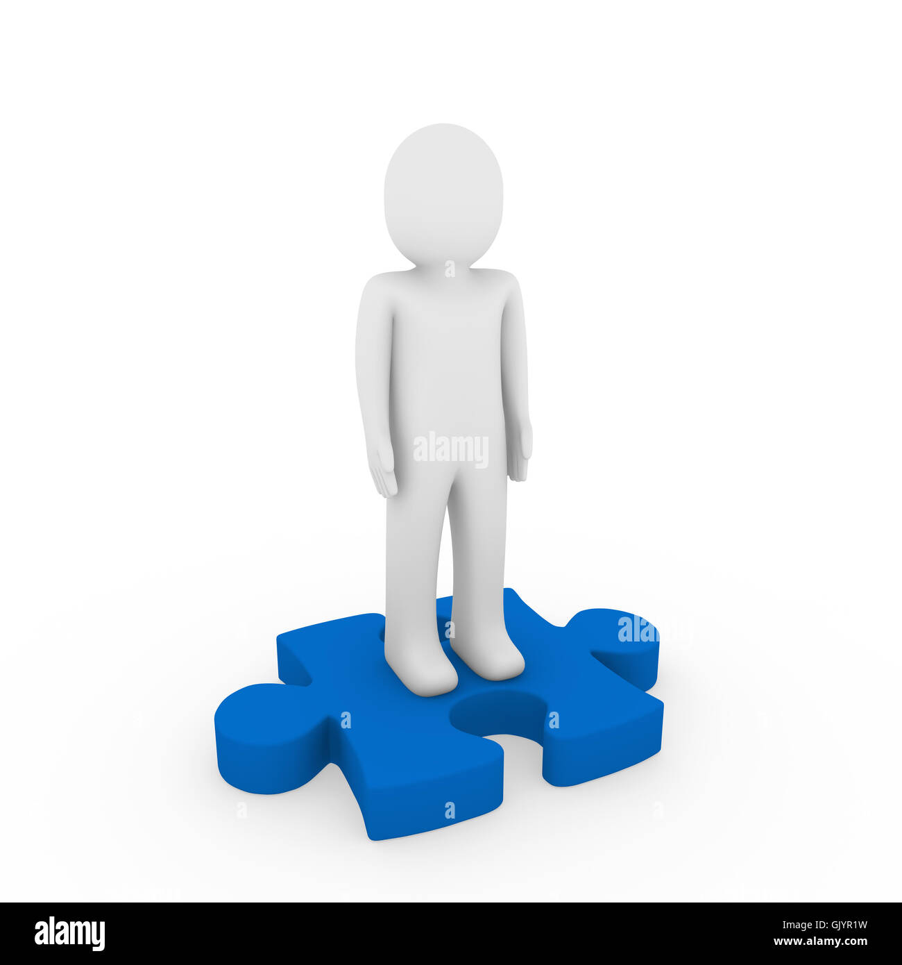 3d human puzzle blue Stock Photo - Alamy