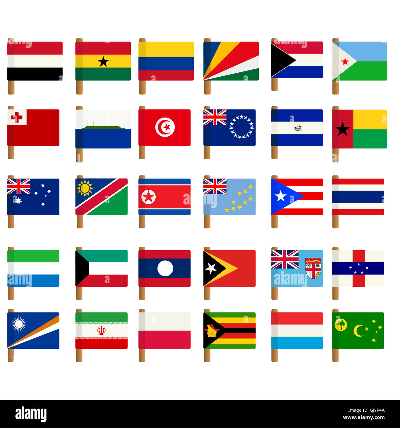 World flag icons set 4 Stock Photo - Alamy