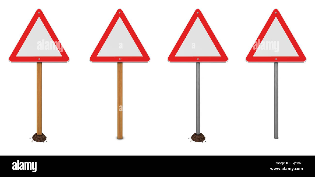 Triangular Warning Sign Variations Stock Photo - Alamy