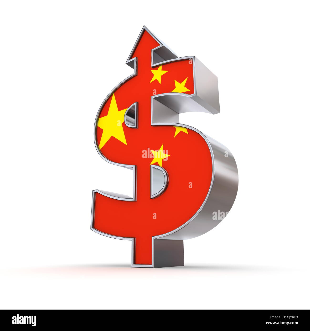 Dollar Symbol Arrow Up - Chinese Flag Texture Stock Photo - Alamy